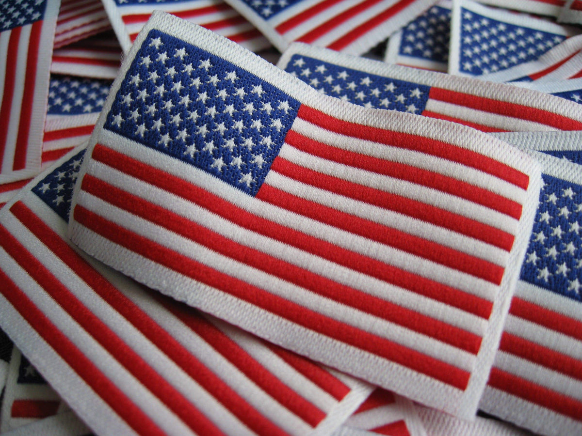 USA Flag Woven Labels 50pcs High Quality Damask – FW Label (Fancyweaver)