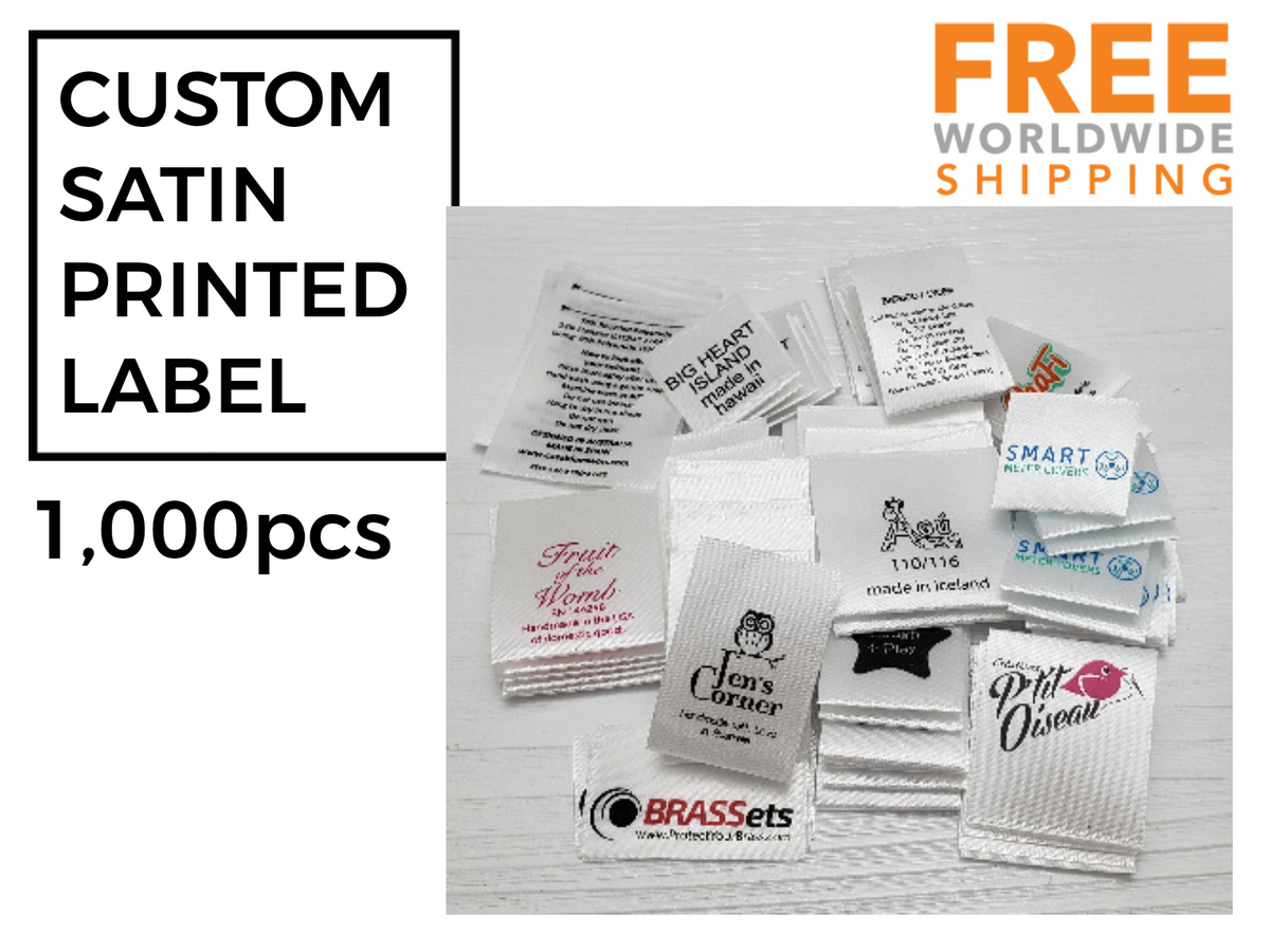 Custom Printed Satin Labels ( 2~4 colors ) 1,000pcs – FW Label ...